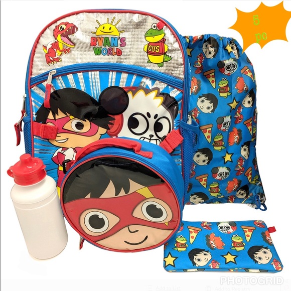 Ryans Review | Accessories | 5 Piece Ryans Review Backpack Lunch Box ...